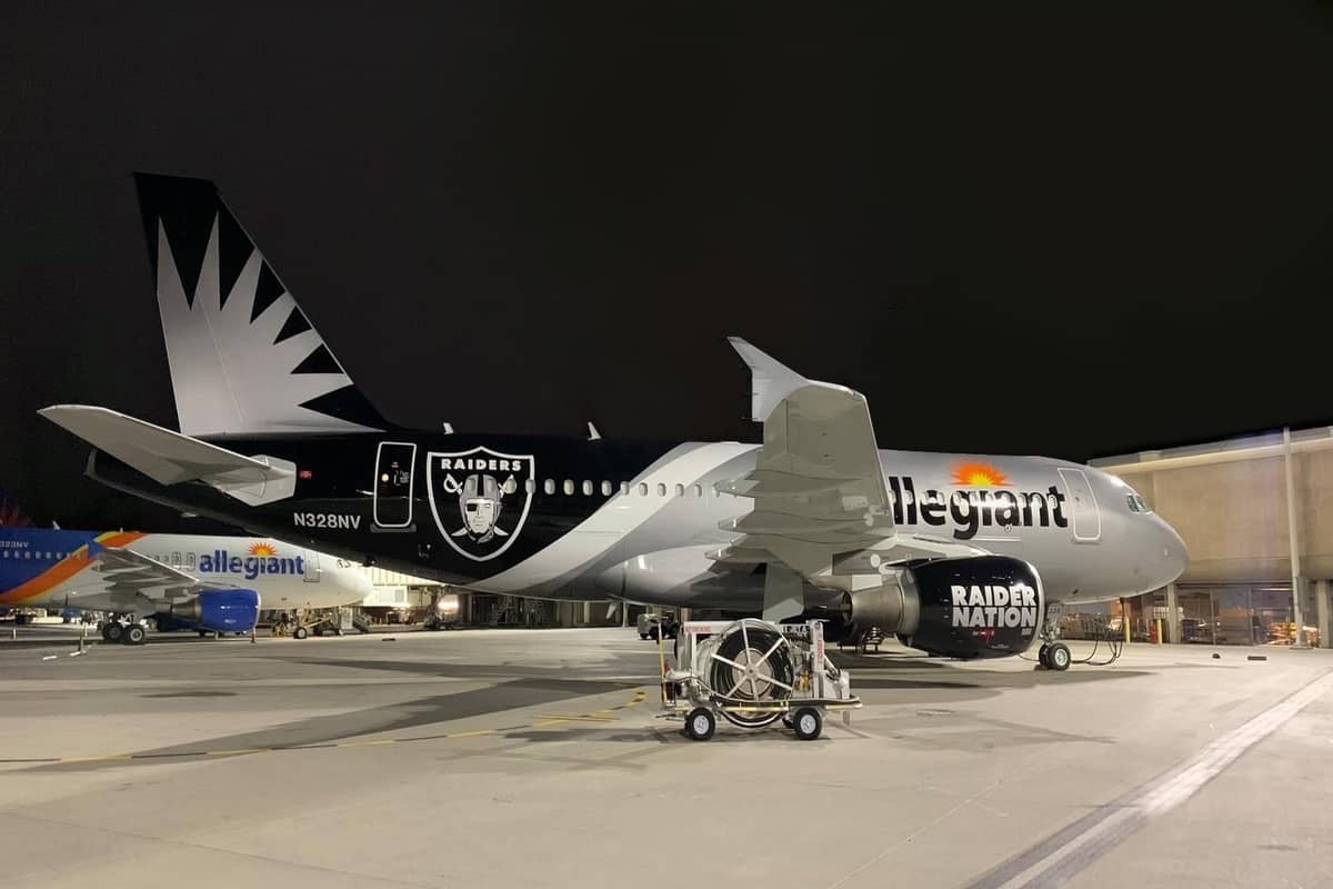 Allegiant Adds Special Raiders Silver & Black Airplane To Fleet ...